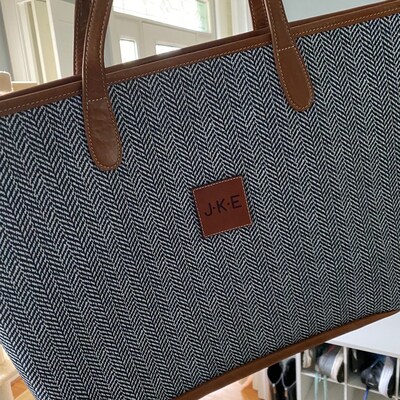 Square Leather Patch Monogram Leather Patch Backpack - Etsy