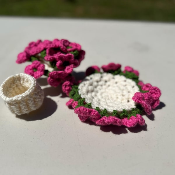 Flower Coaster Crochet Pattern Bundle: Rose, Hydrangea, Lily (PDF ...