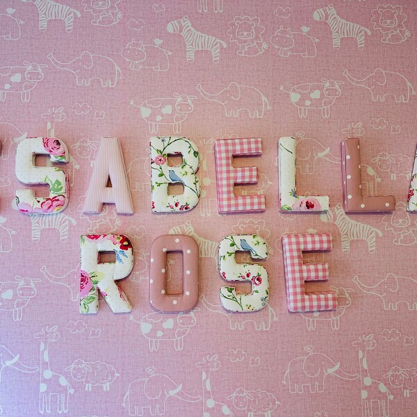 Fabric Padded Letters (price per Letter) Girls, Pink, Nursery Room ...