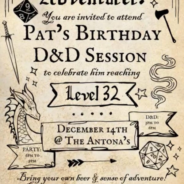 Dnd Invite Template, Dungeons and Dragons Game Invite, Digital Games ...