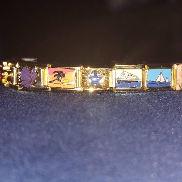 Custom Gold Italian Charm Bracelet With Name, Letter Italian Charms ...