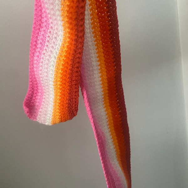 Y2k Purple Crochet Long Skinny Scarf, Boho Purple Long Thin Scarf ...