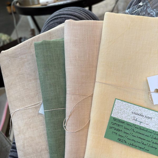 20 Count RUSTIC Hand Dyed Linen in 5 Colors for Cross Stitch, Hardanger ...