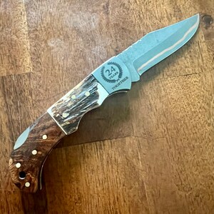 COPPER DAMASCUS HANDMADE Folding Knife, Copper Pocket Knife Ram Horn ...