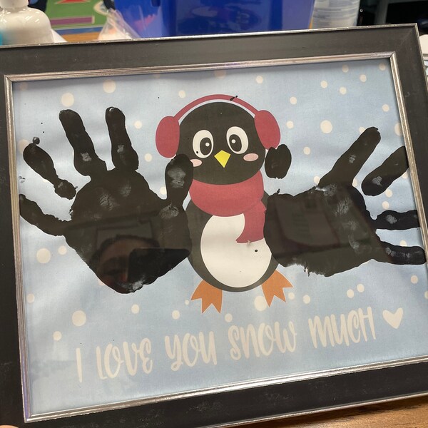 Love You Snow Much Winter Handprint Footprint Craft, Winter Printable ...