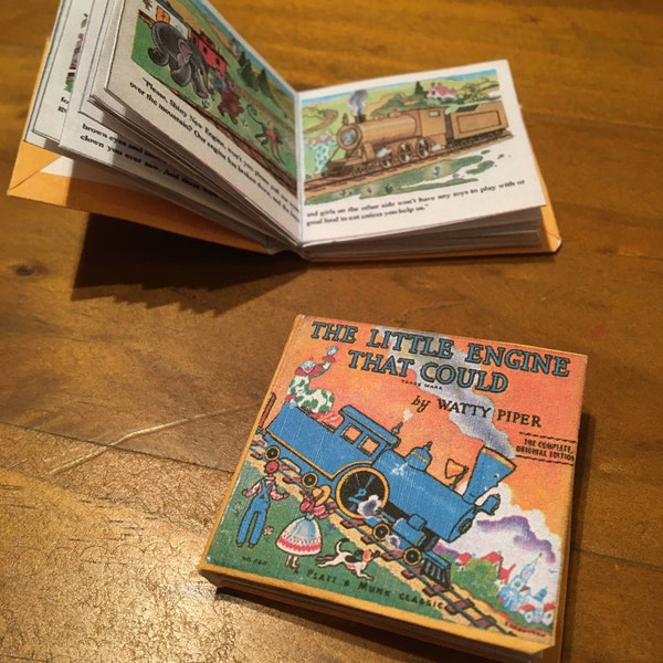 DIY Dollhouse Miniature Book - Little Engine That Could, Doll Mini Book ...