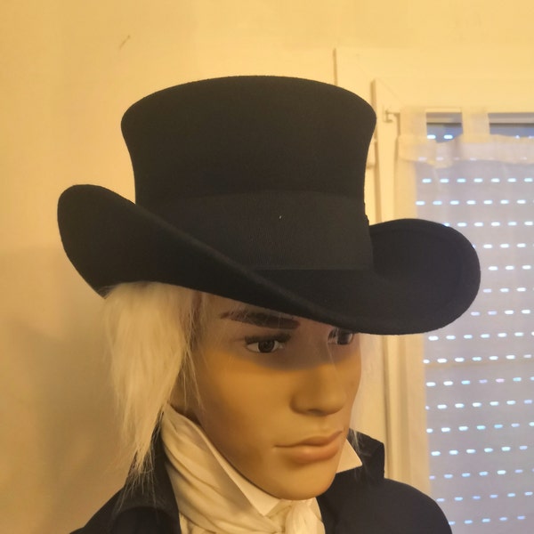 Women's Edwardian Top Hat - Classic Low Crown Top Hat in Stylish Gray ...