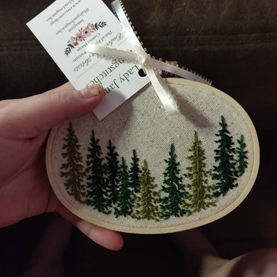 Pine Tree. Embroidery. Embroidery Hoop. Hand Embroidery. Wall Art ...