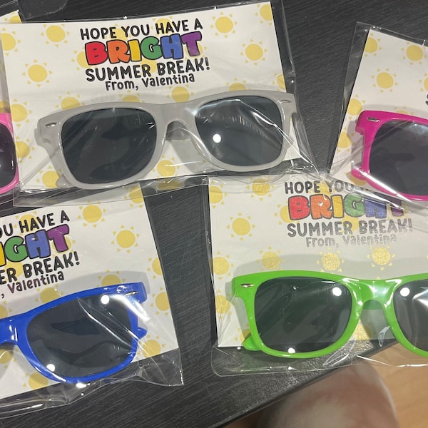 End of School Year Gift, Last Day of School Gift, Sunglasses Favor for ...