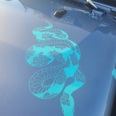 Snake Car Decal, Holographic Car Decal, Large Floral Decals, Rainbow ...