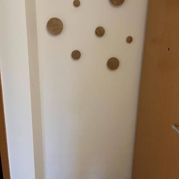 Oak Wall Dots, Oak Wardrobe, Natural Oak Hook, Hats Hooks, Coat Hooks ...