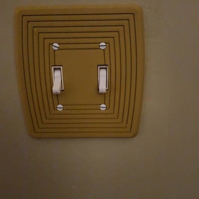 Minimalist Mid Century Modern Dual Toggle Switch Plate Cover With Retro ...