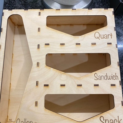 Wooden Kitchen Sandwich Bag Organizer Storage Holder for Plastic Bags ...