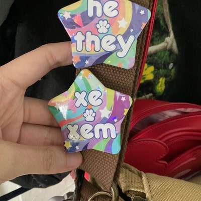 2 X 2 Holographic Furry Pronoun Button Pins - Etsy UK