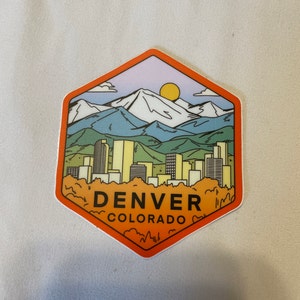Denver Sticker Mountain Landscape Decal Colorado Art Waterproof Sticker ...