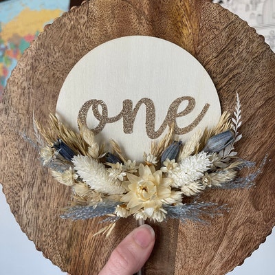 Floral ONE Cake Topper, First Birthday Prop, Cake Topper, Flowers for ...