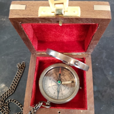 Christmas Gift, Carved Compass, Christmas Card, X-mas Card, Handcraft ...