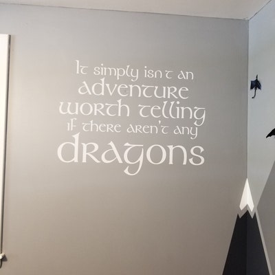 Lord of the Rings Dragons Wall Decal Quote Vinyl Text Art JRR Tolkien ...