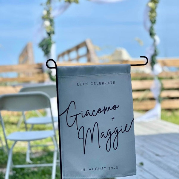 Custom Wedding Flag | Customized Names and Dates | Chic and Elegant ...