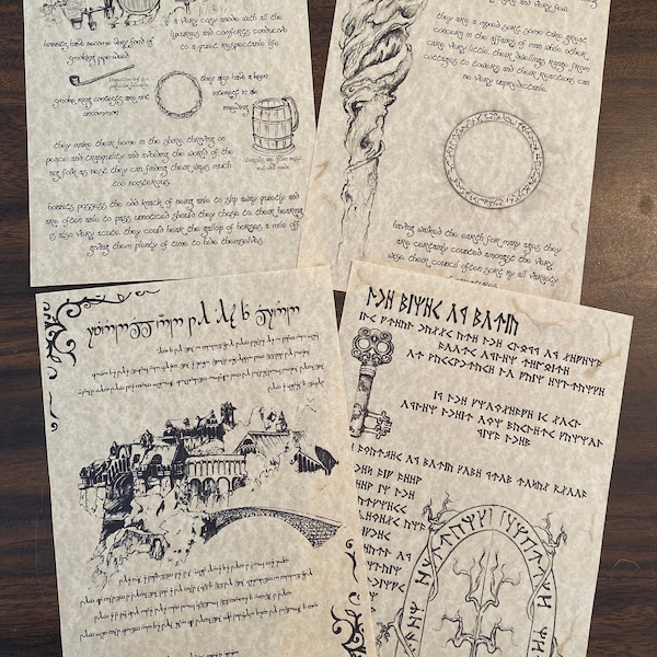 LOTR Journal Pages - Lord Tolkien Hobbit Wizard Elf Dwarf Rings, Book ...