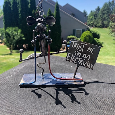 Electrician Mouse Metal Sculpture trust Me I'm an Electrician - Etsy