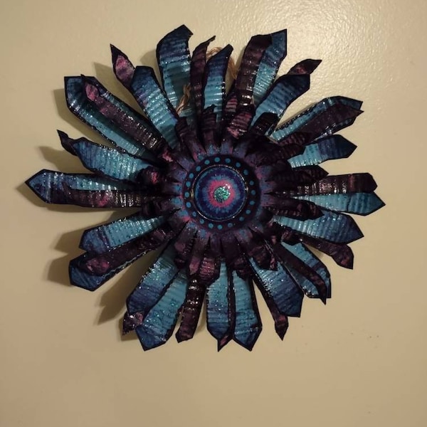 Recycled Metal Flower/ Metal Art/ Tin Can Flower/ Garden/ Yard Décor ...