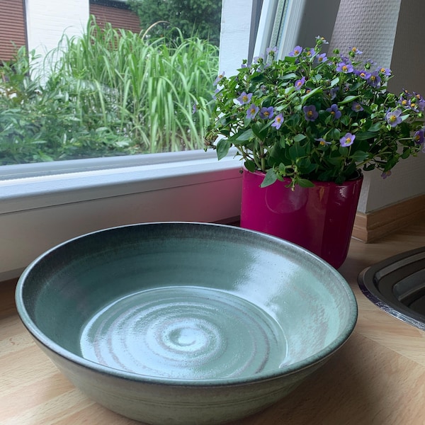 Ceramic Light Blue Salt Cellar, Ceramic Salt Canister, Pottery Salt Jar ...