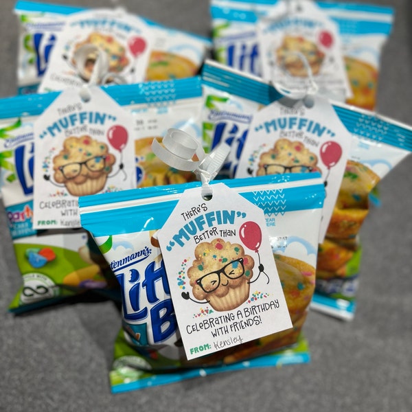 Printable Birthday Treat Tag Classroom Treat Bag Mini Muffins Snack ...