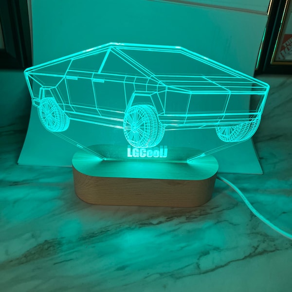 Custom Car Acrylic LED Lamp, Custom Car Lamp Gift, Car Lovers Lamp Gift ...