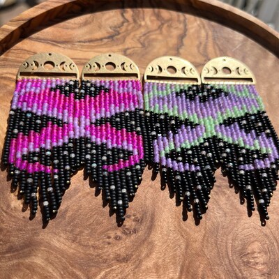 Beaded Fringe Earrings Pattern, Aurora, Northern Lights, PDF File ...