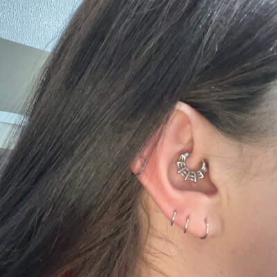 16G Spider Web Septum Ring Black Silver Clicker/cartilage/helix Earring ...