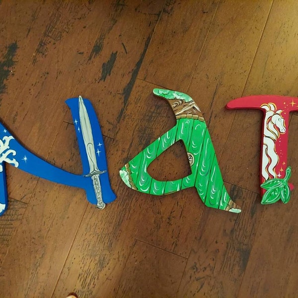 Middle Earth Painted Letters - Hobbit Nursery Letters - Wizard Nursery ...