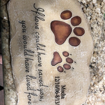 100% Personalized Pet Memorial Stones for Dogs or Cats, Pet Garden ...
