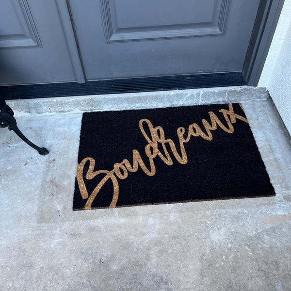 Monogrammed Coir Border Door Mat,monogram Border Personalized Doormat ...