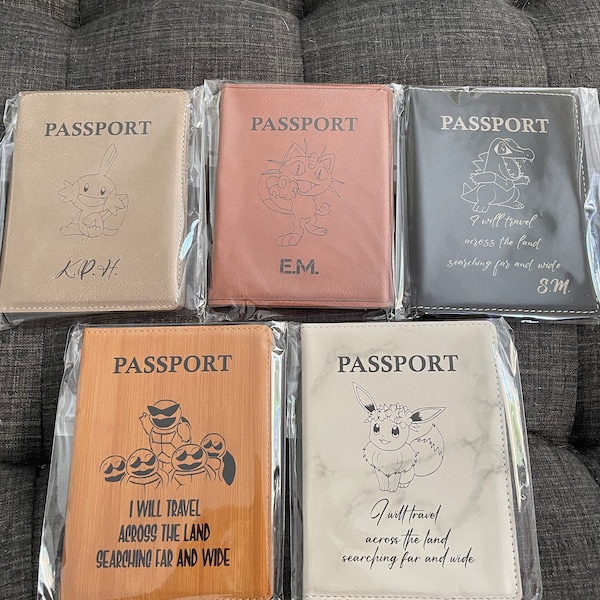 Customized Passport Cover. Leather, Laser Engraved. Travel, Wedding ...