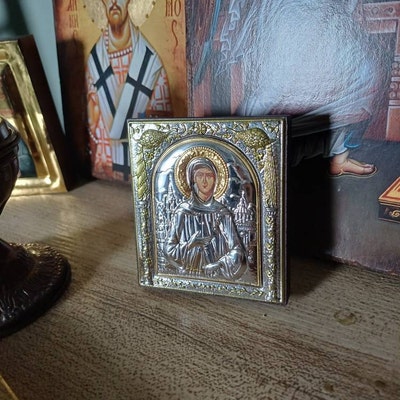 Virgin Mary of Pochayiv Silver Christian Orthodox Icon / Greek / Handmade - Etsy
