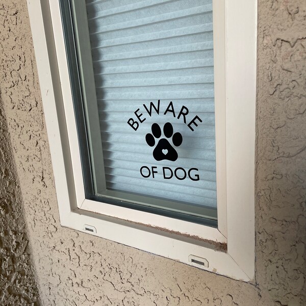 Beware of Dog Decal, Beware of Dog Sticker, Beware of Dog Window Decal ...