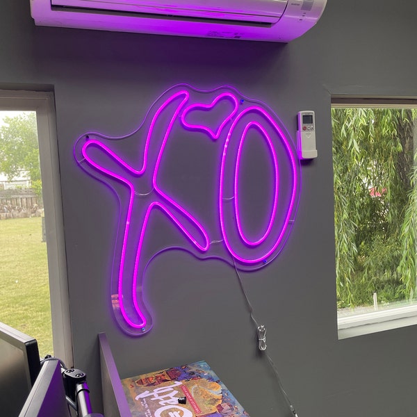 XO Neon Sign With Heart, Custom Wedding Home Party Decor, Personalized ...