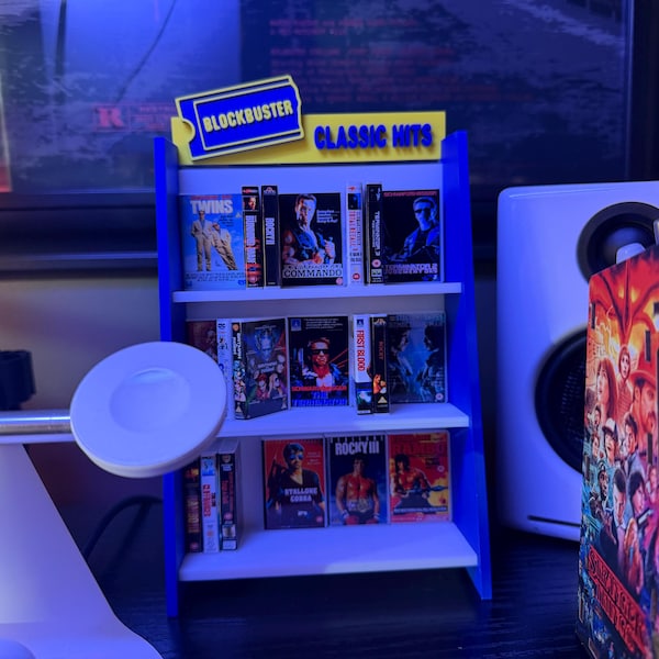 Miniature VHS Rental Shelf and Movies - 80s 90s Nostalgia - Mini Horror ...