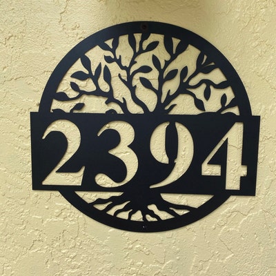 Custom Metal Address Sign, Metal House Numbers, Metal Address Plaque ...