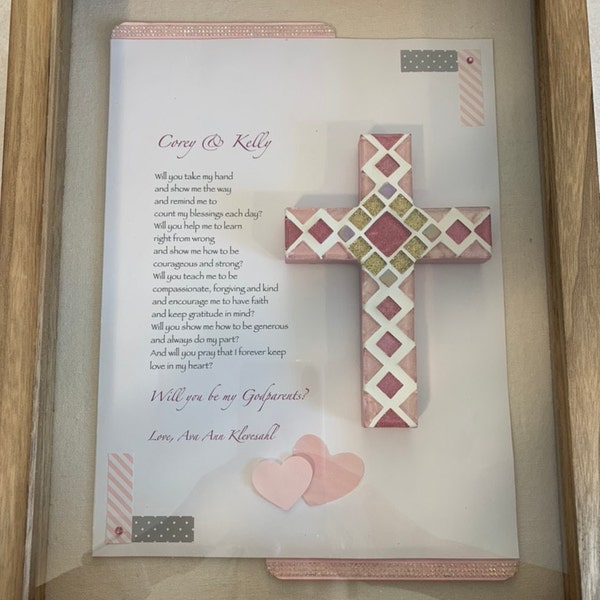 First Communion, Mosaic Wall Cross, Gray Blue, 9x6" Decorative Cross ...