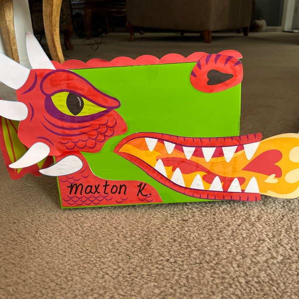 Dragon Printable Box Kit | DIY Valentine Box Decor Kit for Valentine's ...