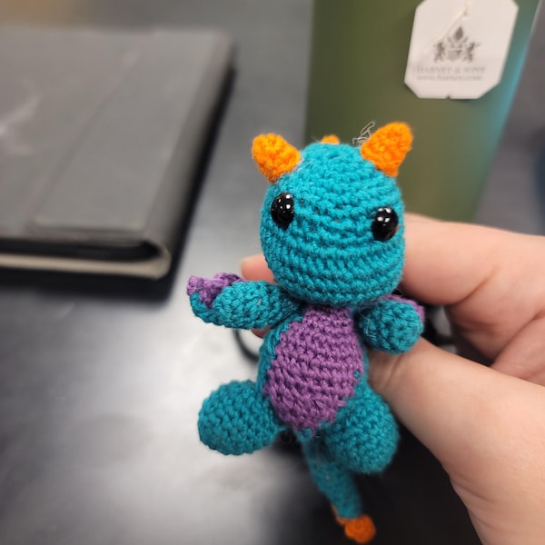 Blue Dragon Keychain Crochet Pattern, Simple Beginners Mini Fantasy ...
