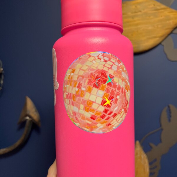 Holographic Pink Disco Ball Sticker | Mirrorball | Taylor Swift ...
