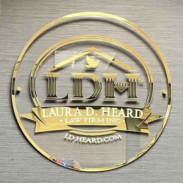 Personalized Acrylic Business Sign, Golden Lettering, Salon Wall Decor ...