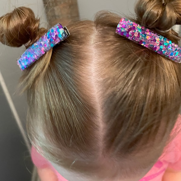 Glitter Resin Bar Hair Clips: Girl's Hair Accessories - Etsy