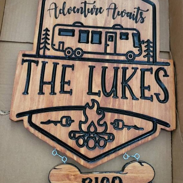 Camper Sign, RV Sign, Engraved Rv Sign, Campsite Flag, RV Flag Hanging ...