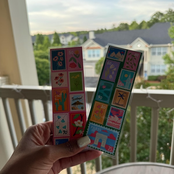 Vintage Nature Stamp Bookmark Flower Summer Garden Butterfly Travel ...