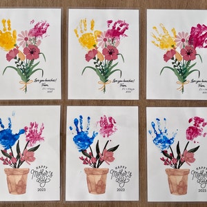 Flower Handprint Craft Art, Printable for Mom or Grandma Handprint ...