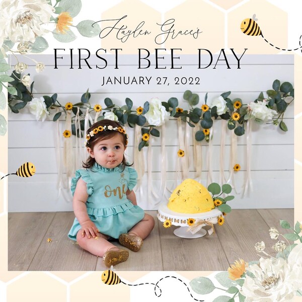 Bee Editable Sign, Custom 8x10 Sign, Bee Editable Birthday Sign 8x10 ...